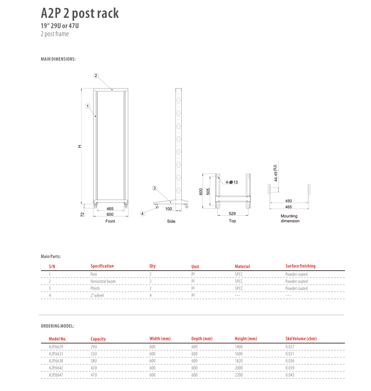 A2P 2 Post Frame Open Rack - Buy A2P 2 post frame open rack Product on ...