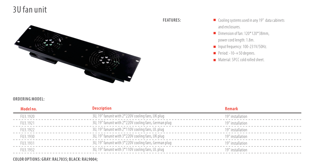 3U Fan Unit - Buy cabinet fan unit Product on Avanix Co., Limited
